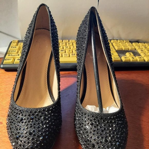 Italina | Shoes | Italina Black Crystal Glittering Pump Wedding Party ...